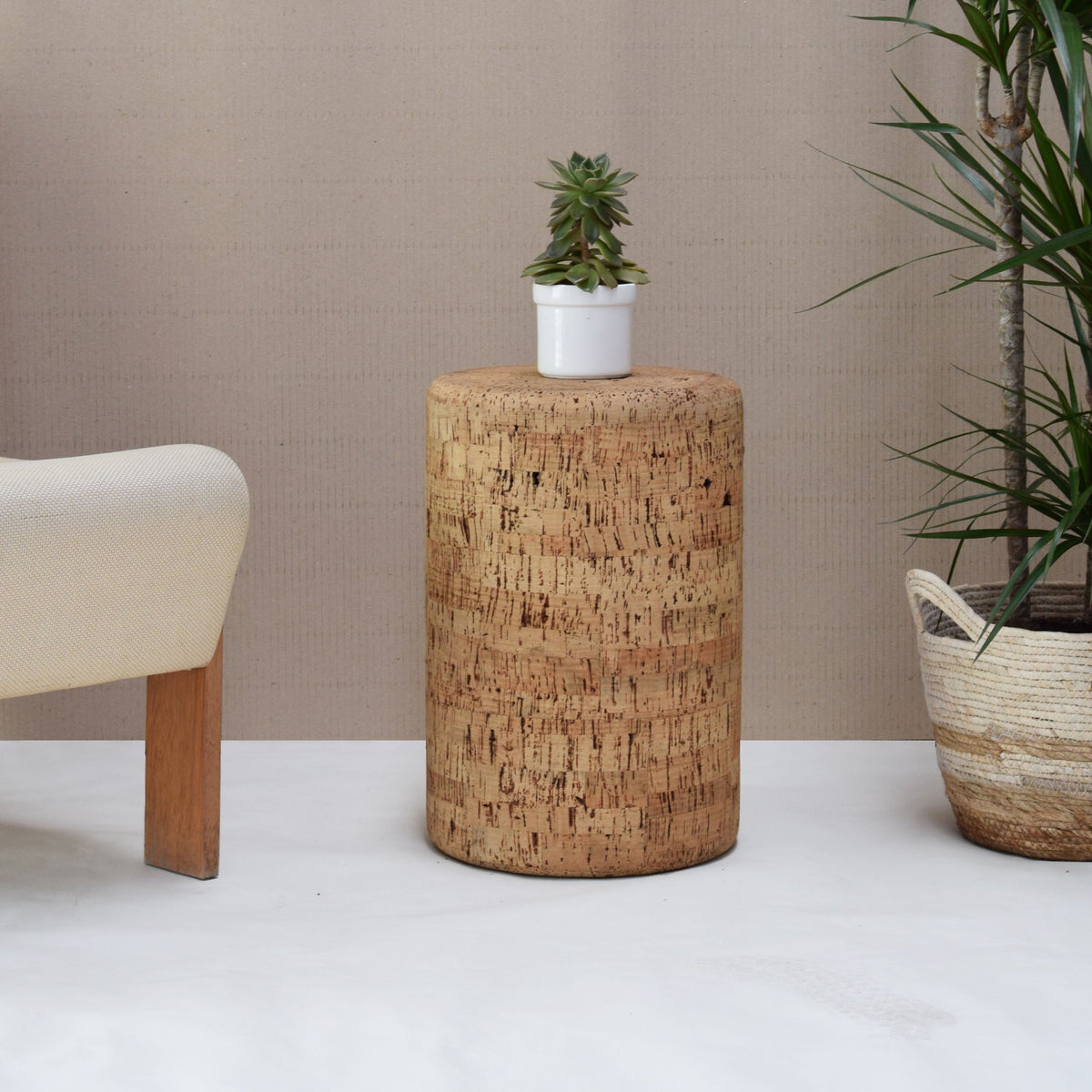 Solid Cork Barrel Stool: Handcrafted Portuguese Cork – OakViva